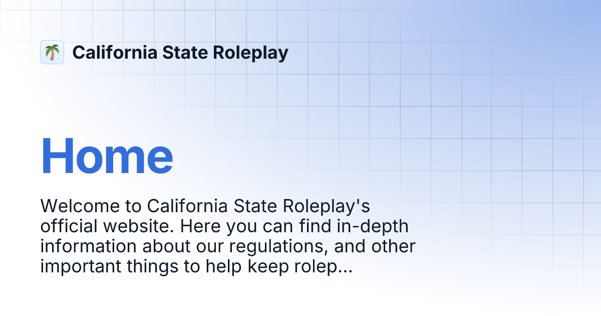 Home | California State Roleplay